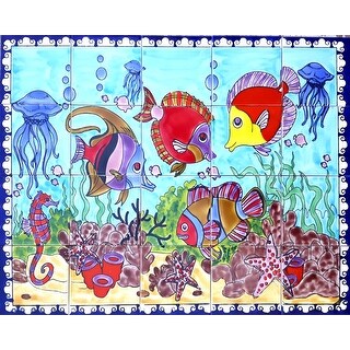 30in x 24in Aquarium Fish Backsplash 20pc Tile Ceramic Wall Mural - Bed ...