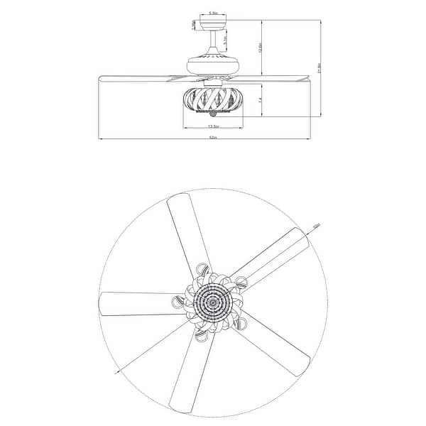 Silver Orchid Ince Chrome 52-inch 5-Blade Lighted Ceiling Fan (Includes ...