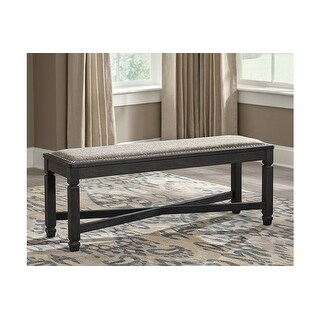 Tyler Creek Upholstered Bench Black/Grayish Brown D736-00 Upholstered ...