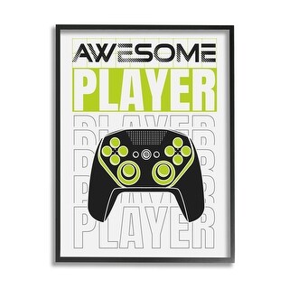 Stupell Awesome Player Gaming Controller Framed Giclee Art by Angela ...