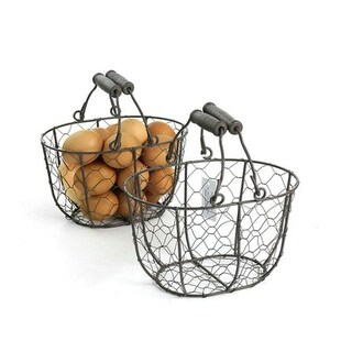 8Inch Wire Basket Brown Bale Handles - 8"Lx6"Wx4.5"H - Bed Bath ...