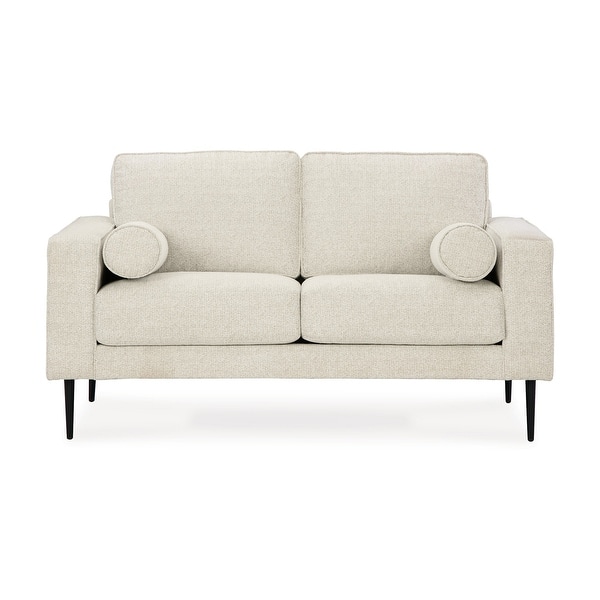 Haez 60 Inch Loveseat, 2 Bolster Pillows, Chevron, Light Beige ...