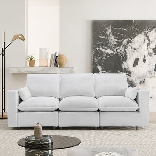 Modern 3 Seat Sofa with Removable Cushions and 2 pillows - Bed Bath ...