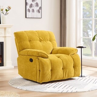 Oversized Ergonomic Glider Yellow Swivel Chair Recliner Chair for ...