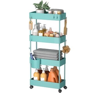 4 Tier Bathroom Storage Organizer Rolling Utility Cart for Bathroom ...