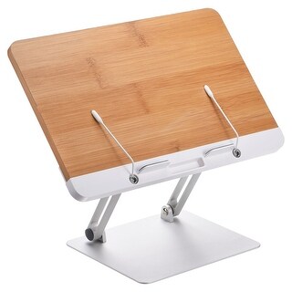 Metal Book Stand for Desk, 180° Rotate Adjustable Book Holder with Page ...