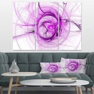 Designart "Wisps of Smoke Purple" Abstract Canvas art print - 36x28 - 3 ...