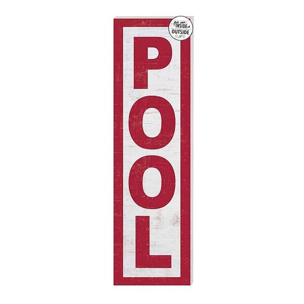 Fade Resistant "Pool" Rectangular Outdoor Wall Sign - 35" - Red and ...