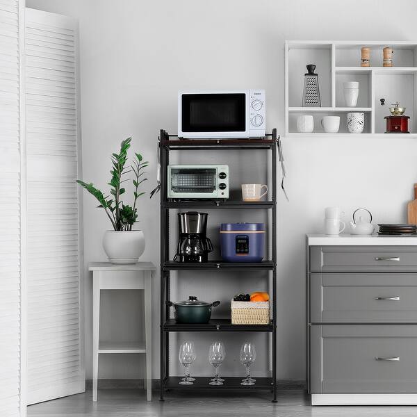 5 Tier Heavy Duty Free Standing Kitchen Microwave Storage Cabinet - Bed ...