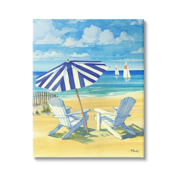 Stupell Summer Shade Beach Scene Canvas Wall Art Design by Paul Brent ...