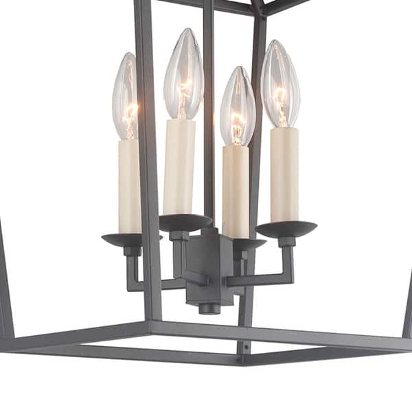 4 Light Caged Chandelier in Aged Iron Finish - Aged Iron Finish - Aged ...