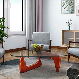 Modern Triangle Coffee Table，0.47Inches Thickened Tempered Glass ...