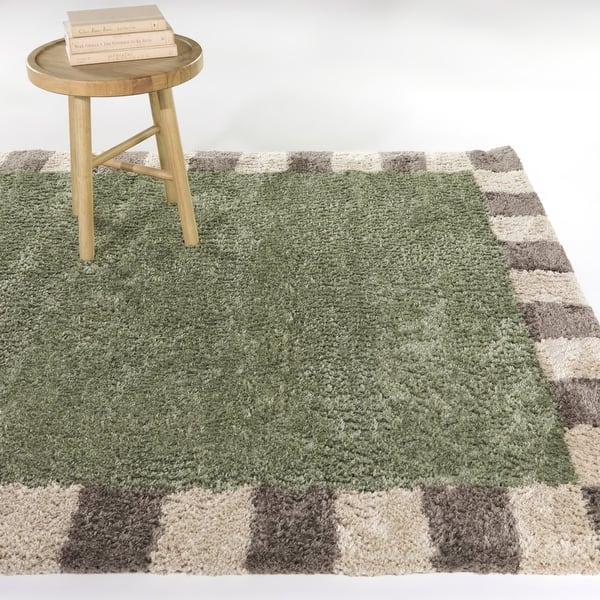 geometric border rug