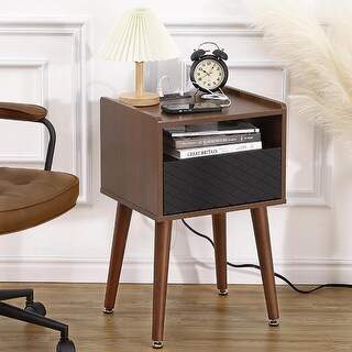 End Tables with USB Port and Charging Station, Side Table with ...