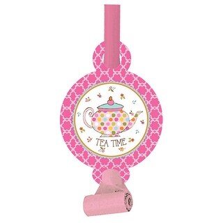 Club Pack of 96 Pink "Tea Time" Medallion Blowout Noisemaker Party ...