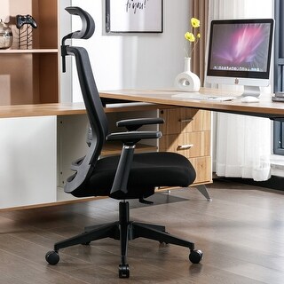 High-Back Computer Chair with Adjustable Height and Headrest for Home ...