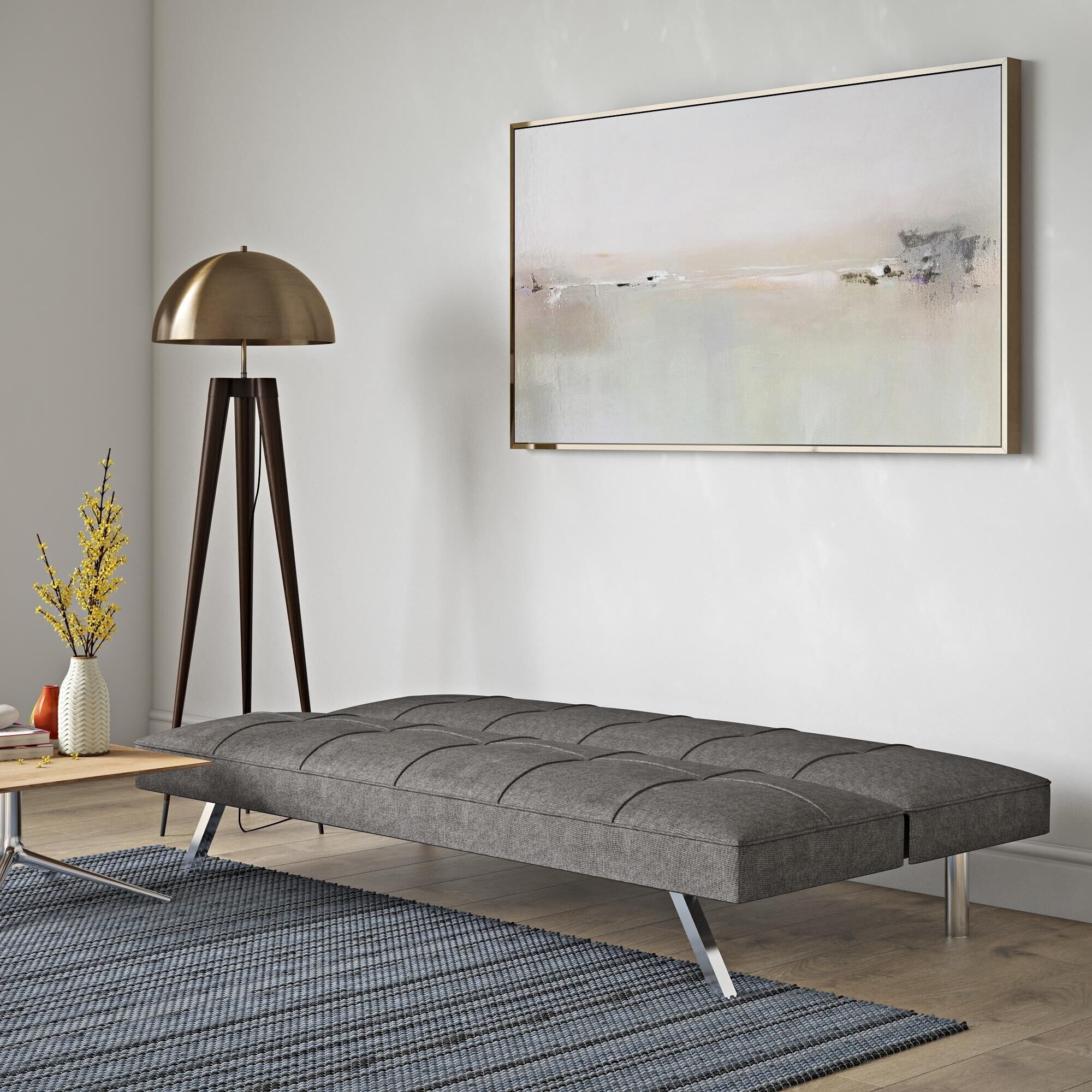 Fabric Futon Couch Convertible Folding Sofa Bed Couch with Chrome Legs Reclining Mini Couch Small Couch for Bedroom Livingroom Bed Bath Beyond 38206748