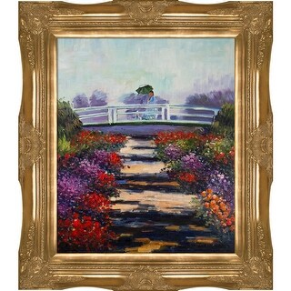 La Pastiche Madame Monet on the Bridge at Giverny with Victorian Gold ...