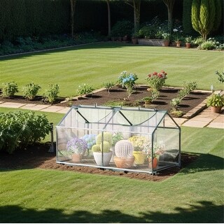 Outsunny Portable Mini Greenhouse,Small Greenhouse with PVC Cover - 4 ...