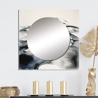 Designart "Abstract Neutral XI" Abstract Geometric Wall Mirror ...