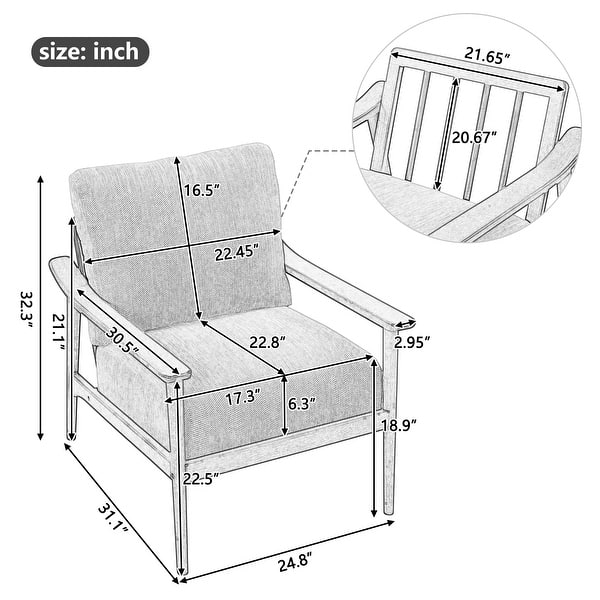 Nestfair Solid Wood Frame Chair with Vertical Slatted Back - Bed Bath ...