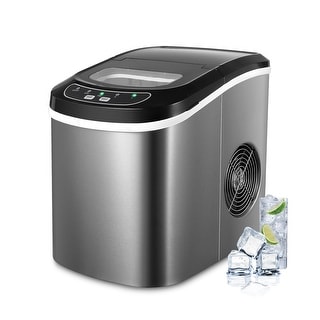 JEREMY CASS 9.5 in. 26 lbs/24h Portable Countertop Ice Maker Machine ...