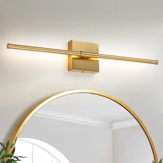 Modern Gold Minimalist Linear Bathroom Vanity Light Integrated LED ...