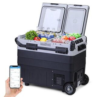 12 Volt Refrigerator, 53 QT RV Refrigerator, Car Fridge Dual Zone WIFI ...