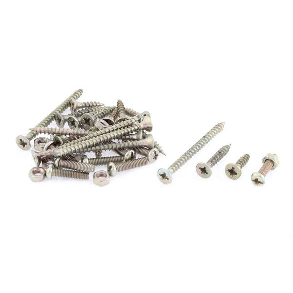 Round Flat Head Phillips Self-tapping Cross Recess Screws Nuts Bolts ...