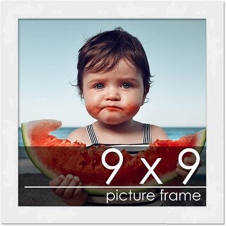 9x9 Contemporary White Wood Picture Square Frame - Picture Frame ...
