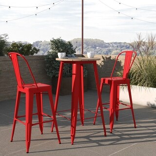 23.75" RD Poly Bar Top Restaurant Table with Steel Frame - Bed Bath ...