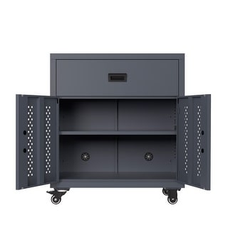 Metal Rolling Tool Cabinet with Lockable Door and Adjustable Shelves ...