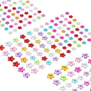 440Pcs Gems Stickers for Crafts, 5 Sheet Flower Rhinestone Stickers ...
