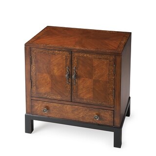 Butler Courtland Cherry and Olive Ash Burl Veneer Accent Cabinet - Bed ...