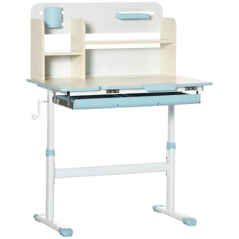 UTEX Kids Study Desk with Storage, Wooden Children School Study Table ...