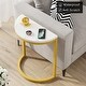 C End Table Side Table for Living Room Sofa Couch, Half Round - Bed ...