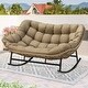 FINCATI Oversized Double Rocking Chair Outdoor Indoor, 40" D x 58" W ...