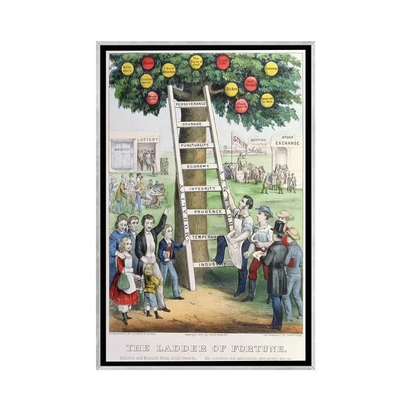 iCanvas "The Ladder of Fortune, pub. by Currier and Ives, New York ...