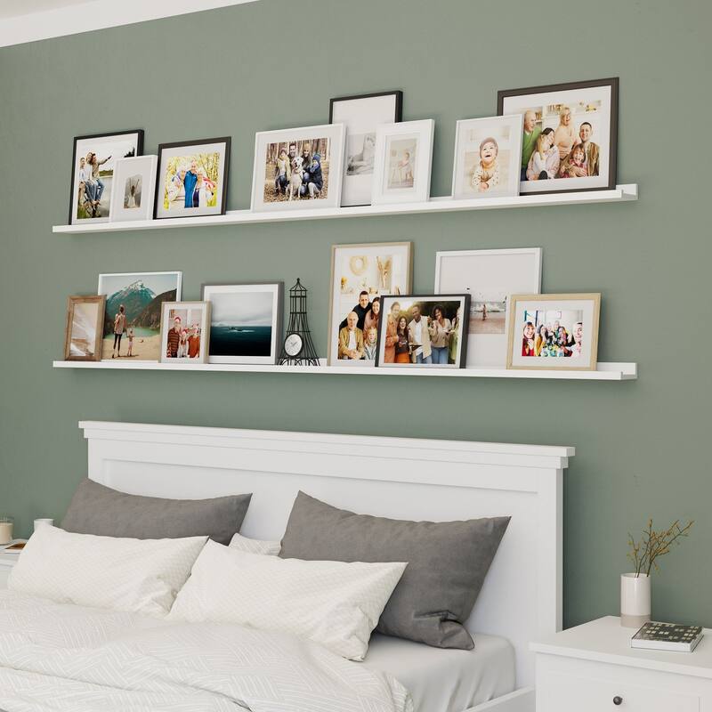 Wallniture Denver Picture Ledges, Photo Display Shelves for Wall, 84 ...