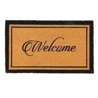 PVC Backed coir welcome door mat natural printed - 18" X30" - Bed Bath ...