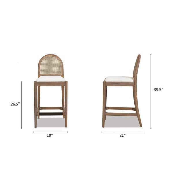 Panama Arched Cane Rattan Counter and Bar Stool (Set of 2) - Bed Bath ...
