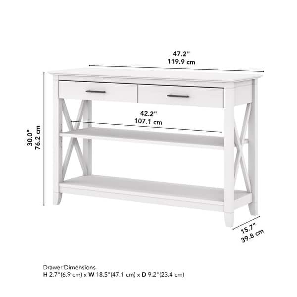 Key West Console Table with Drawers and Shelves by Bush Furniture - Bed ...