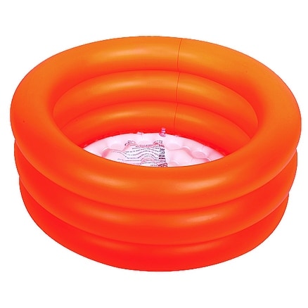 25" Clemintine Orange Inflatable Toddler's Three Ring Swimming Pool ...