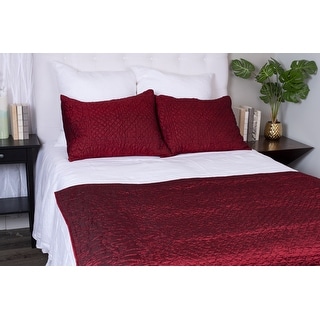 Cottage Home Red Silk Throw and Pillow Sham Set - Bed Bath & Beyond ...