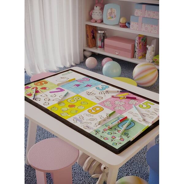 Educational Toys Coloring Learning Counting Mat Washable Rug Marker Set ...