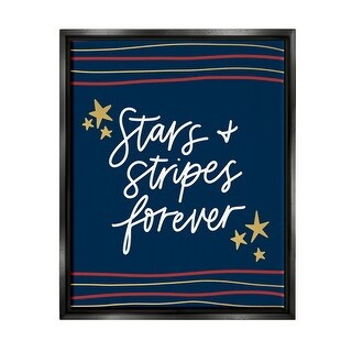 Stupell Stars Stripes Forever Americana Independence Day Floater Frame ...