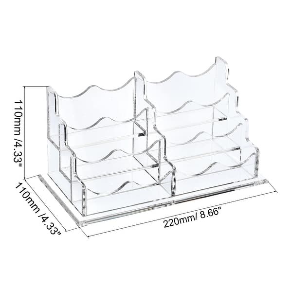 Business Card Holder Acrylic 6 Slots Desktop Name Cards Display Stand ...