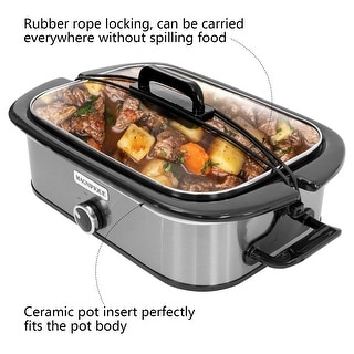 Magnifique 4-Quart Slow Cooker with Casserole Manual Warm Setting - Bed ...