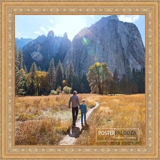 14x14 Traditional Gold Complete Wood Square Picture Frame with UV ...