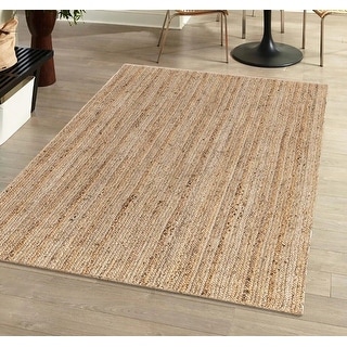 5x8 Feet Jute Natural Beige Hand-Woven Handmade Braided Area Rug - 5' x ...